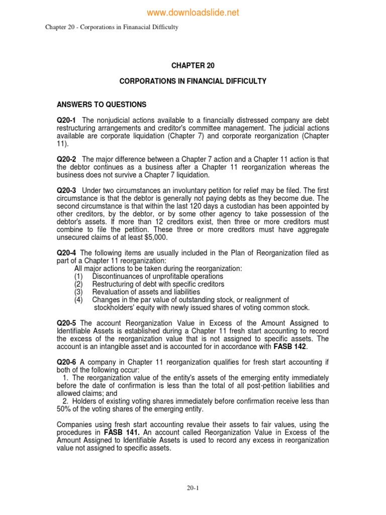 Chap 020 | PDF | Chapter 11 | Bankruptcy