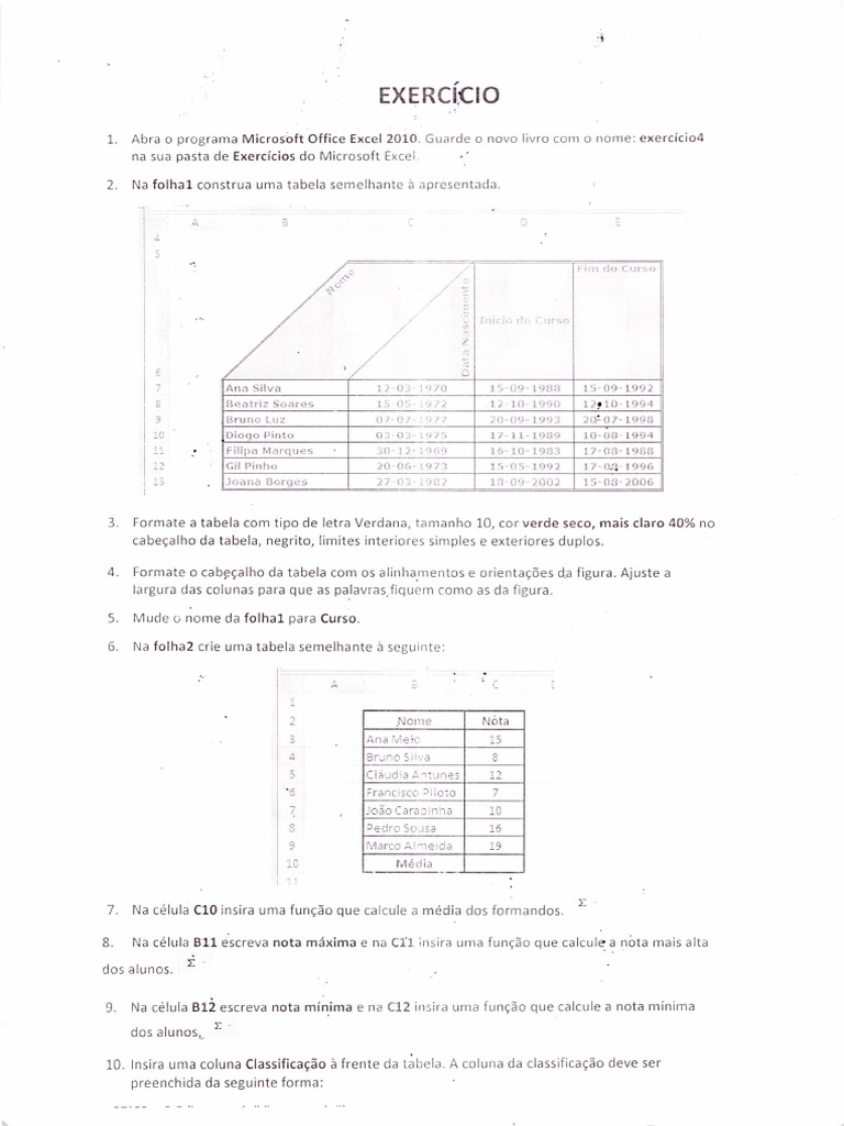 Exercicío Extra Excel | PDF | Microsoft Excel | Microsoft