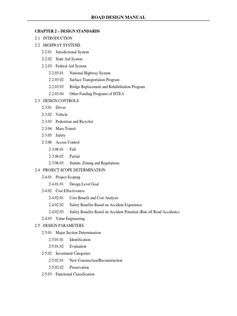Road Design Manual-2 PDF | PDF | Lane | Traffic