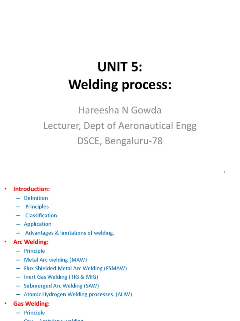 Unit 5 Welding Process | PDF | Welding | Construction