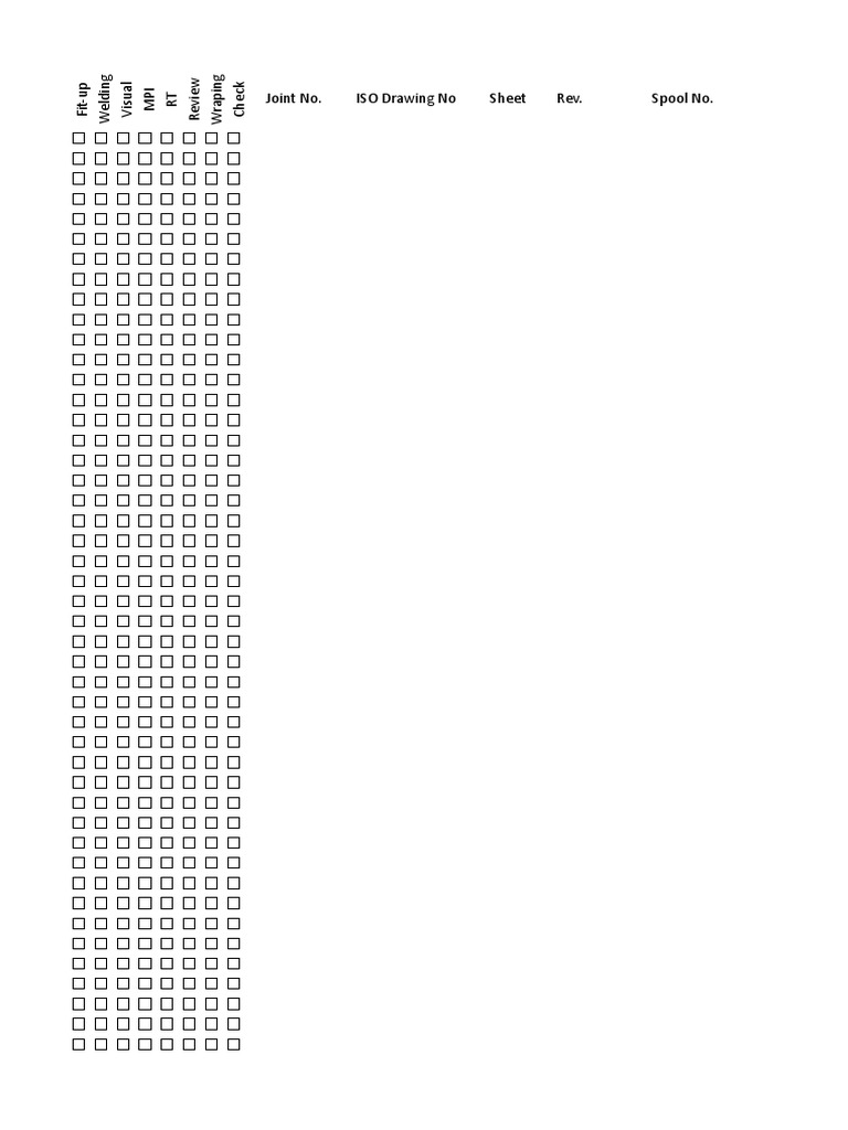 Joint No. ISO Drawing No Sheet Rev. Spool No | PDF