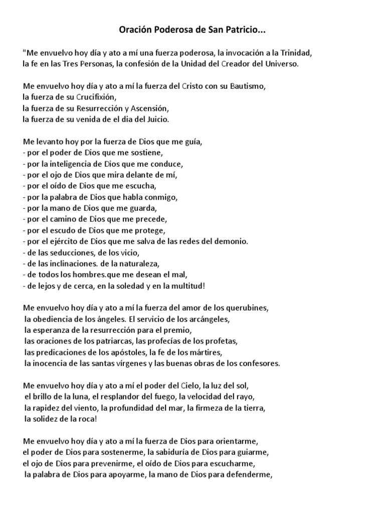 Oración de Protección de San Patricio | PDF | Cristo (título) | Dios