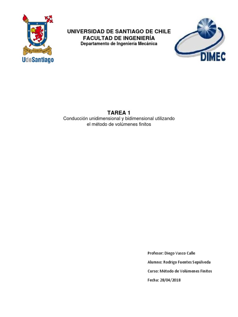 Tarea 1 - Método de Volúmenes Finitos | PDF | Análisis numérico ...