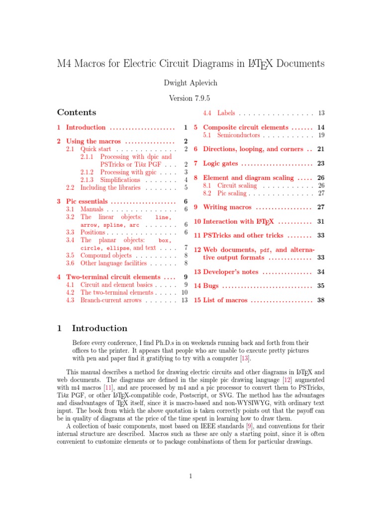 m4 and Pic Circuit Macros PDF | PDF | Te X | Parameter (Computer ...
