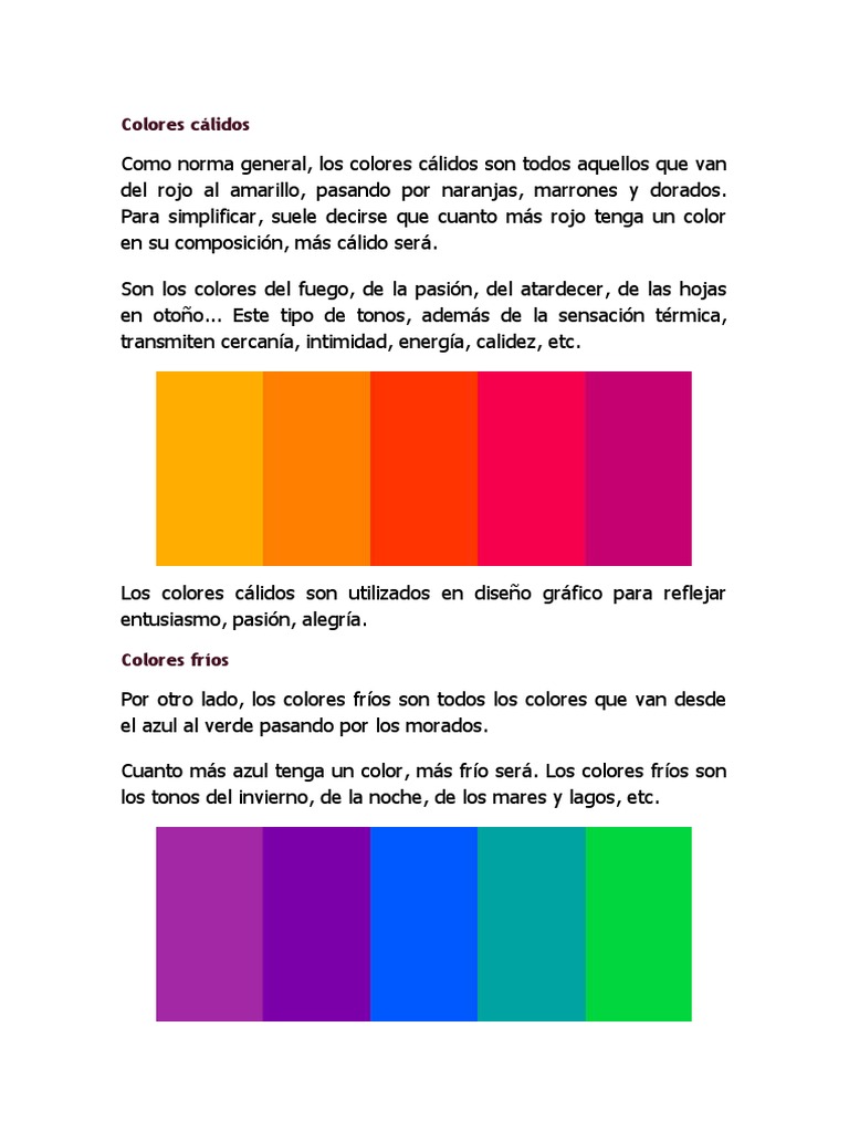 Colores Cálidos: Definición y Uso | PDF | Color | Amarillo