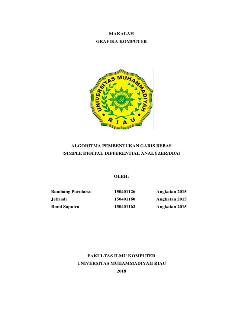 Algoritma DDA untuk Pembentukan Garis | PDF