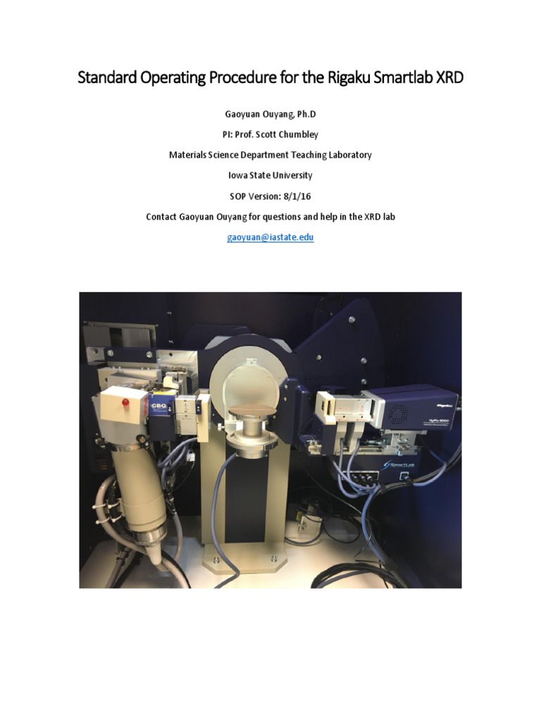 Rigaku Smartlab SOP | PDF | Login | Software