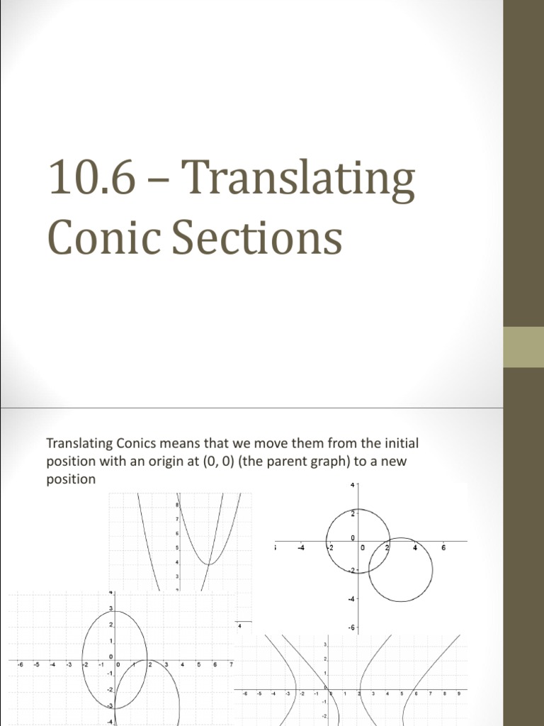 Translating Conic Sections | PDF | René Descartes | Analytic Geometry