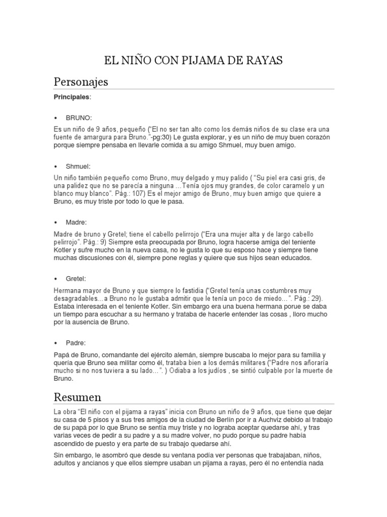 El Niño Con Pijama de Rayas | PDF | Palabra | Narración