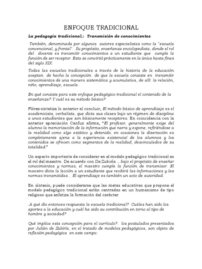 Enfoque Tradicional | PDF | Constructivismo (filosofía de la educación ...