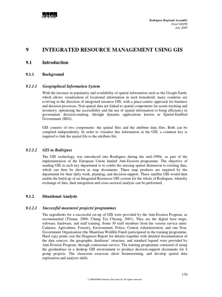 9 Integrated Resource Management Using Gis: 9.1.1 Background | PDF ...