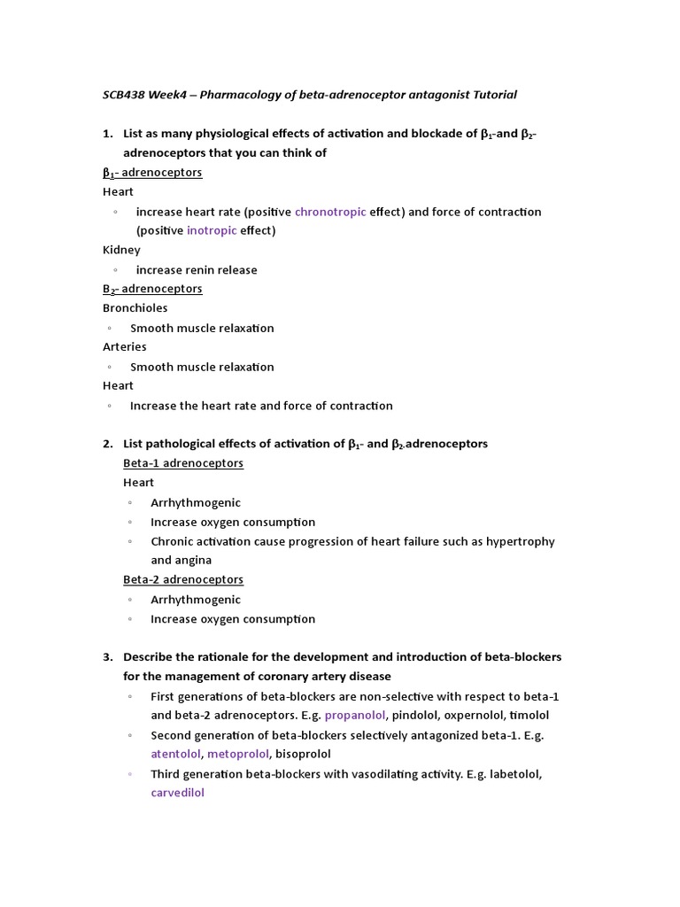 Beta and Calcium Blocker Week3 Tutorial | PDF | Drugs | Cardiology