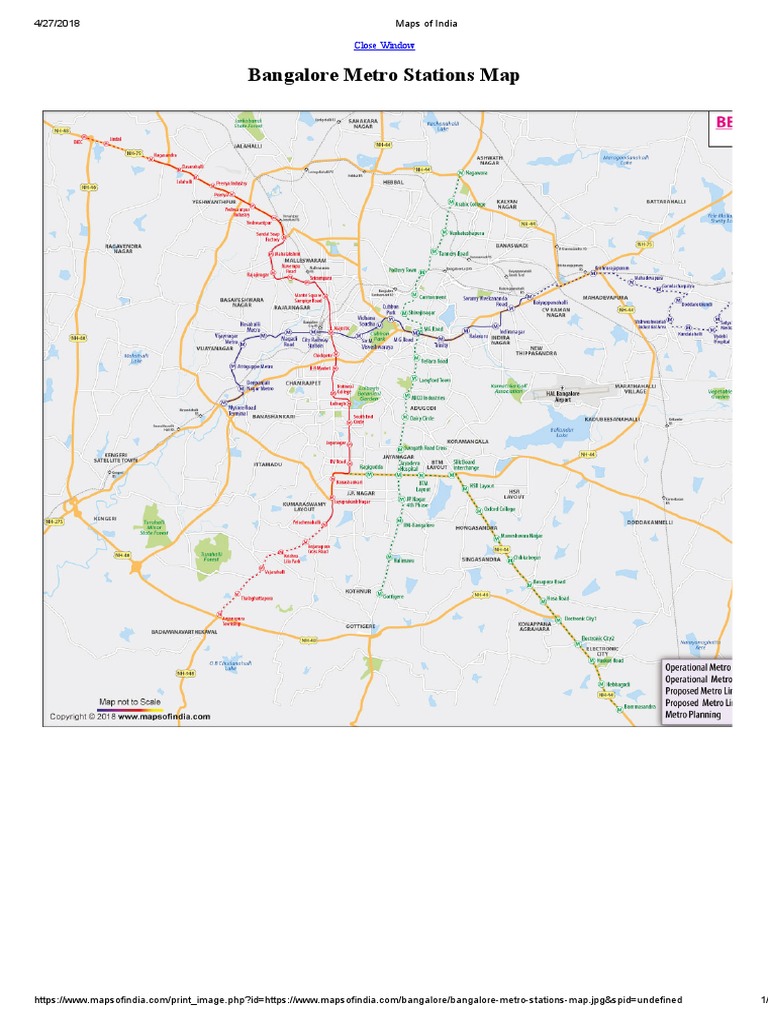Bangalore Metro Stations Map: Close Window | PDF