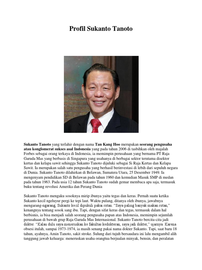 Sukanto Tanoto: Raja Kertas dan Sawit | PDF | Perjalanan