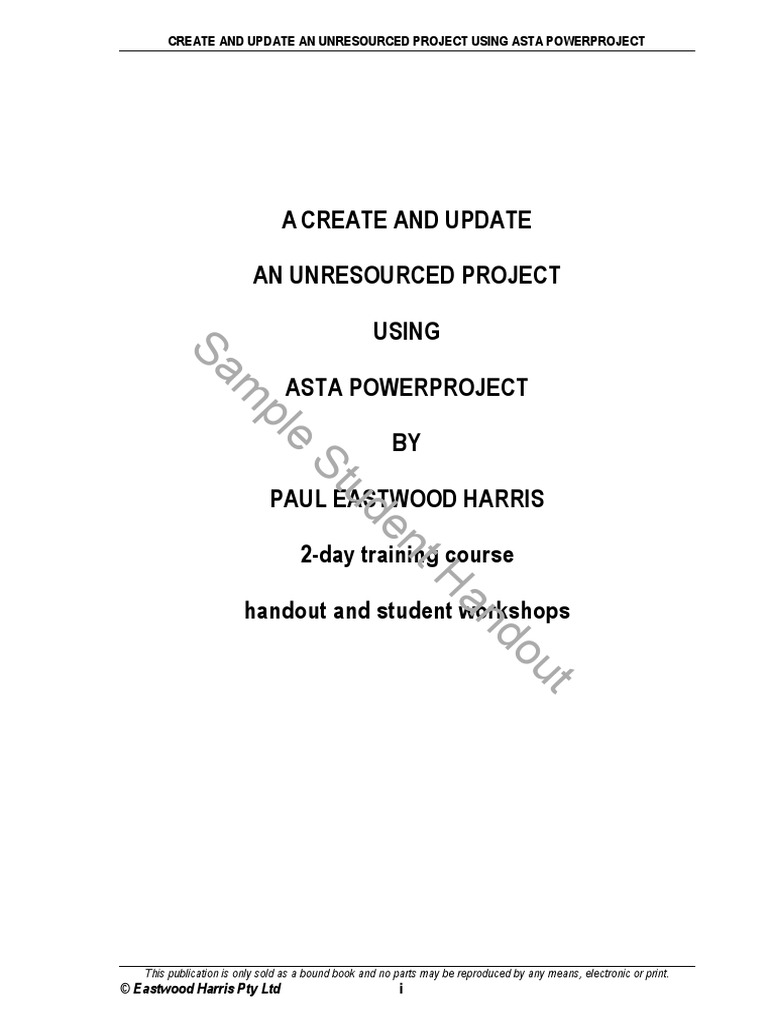 Asta Sample Student Handout | PDF | Books | Software