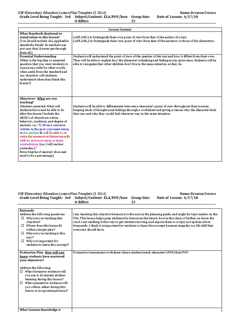 CT Obv Lesson Plan 3 | PDF | Lesson Plan | Teachers