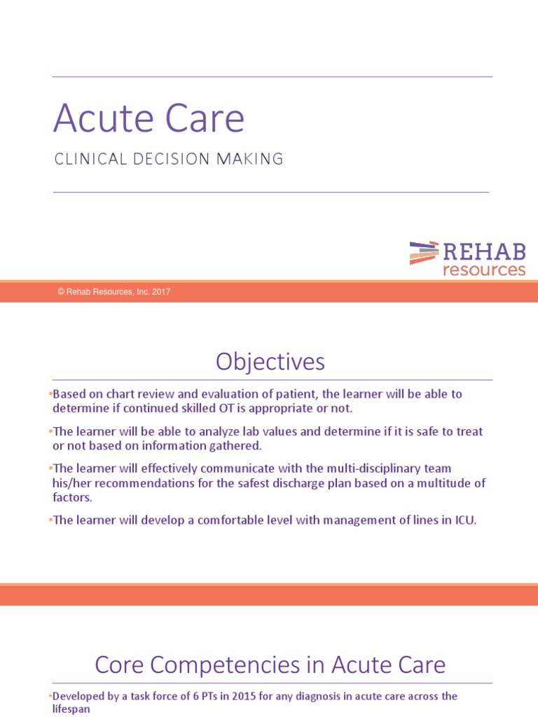 Acute Care | PDF | Physical Therapy | Blood Pressure