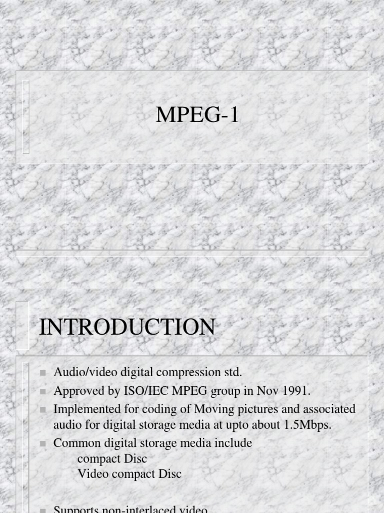 Mpeg 1.nis | PDF | Data Compression | Video