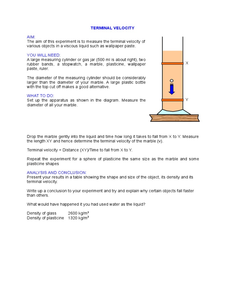 Terminal Velocity | PDF