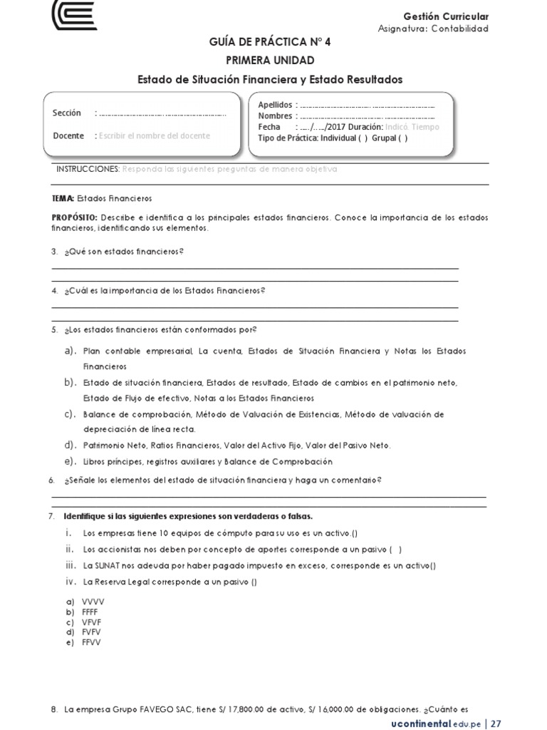 Examen Conta PDF | PDF | Contabilidad | Hoja de balance