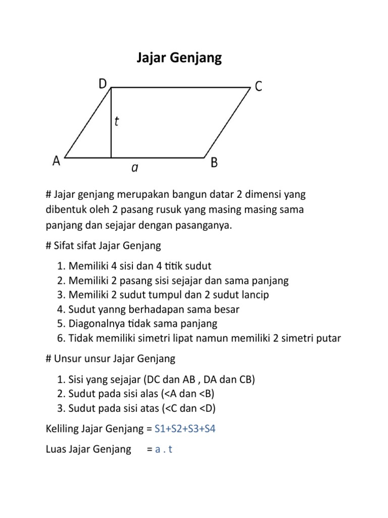 Sifat dan Unsur Jajar Genjang | PDF