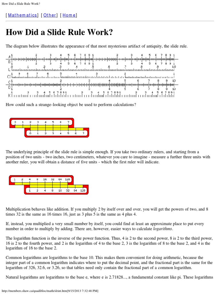 How Did A Slide Rule Work | PDF | Trigonometric Functions | Logarithm