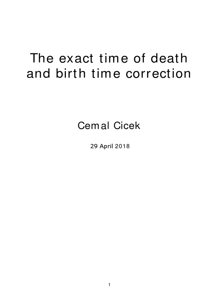 The Exact Time of Death and Birth Time Correction | PDF | Planets Of ...
