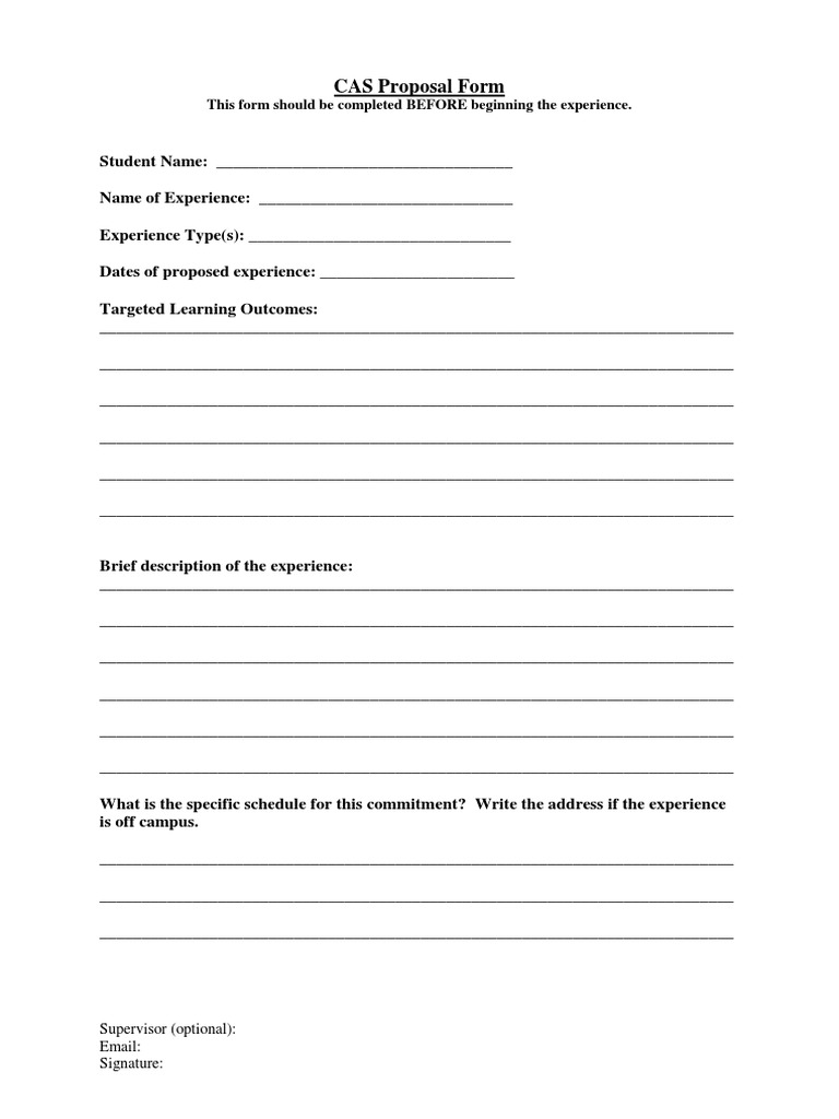 CAS Proposal Form | PDF