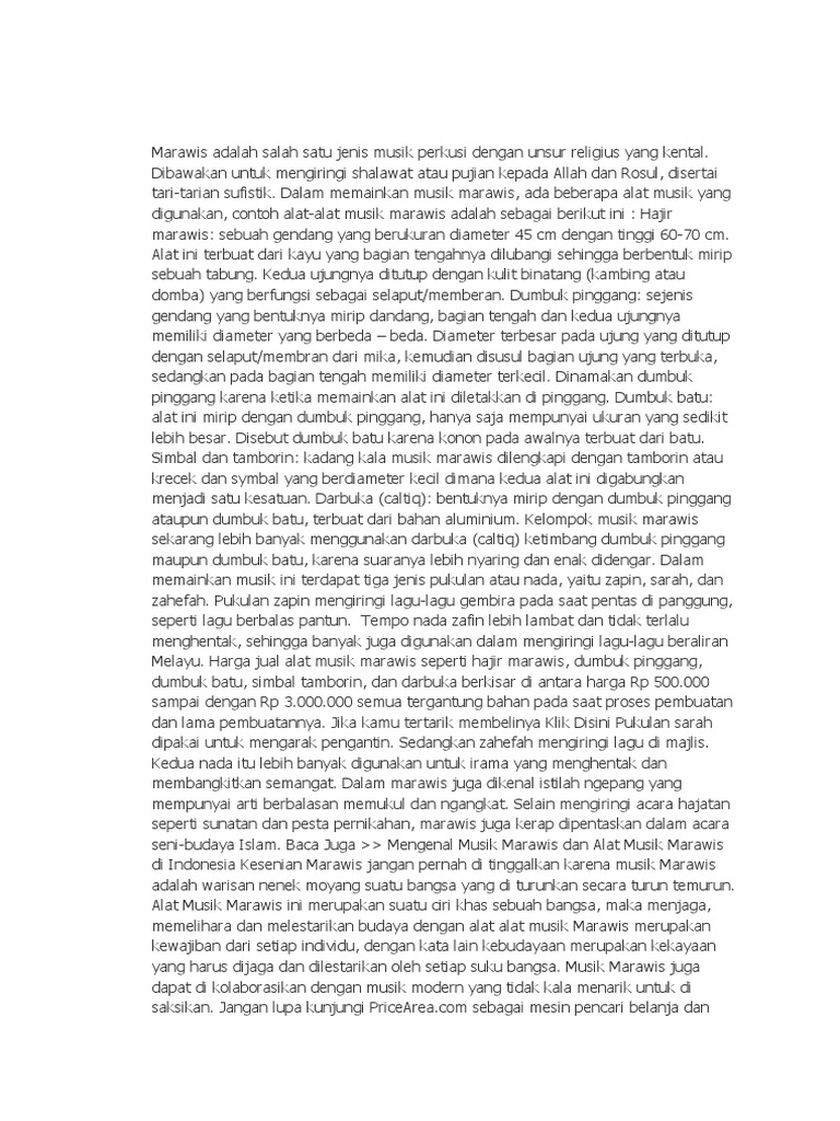 Marawis Adalah Salah Satu Jenis Musik Perkusi Dengan Unsur Religius ...