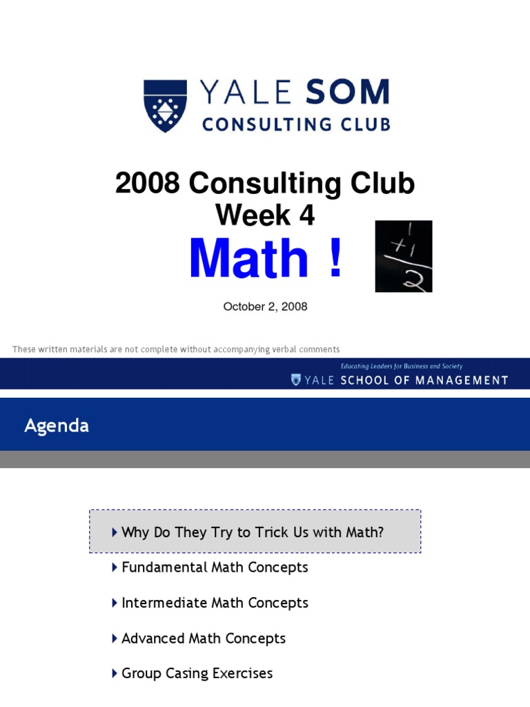 Yale SOM Math | PDF | Net Present Value | Present Value