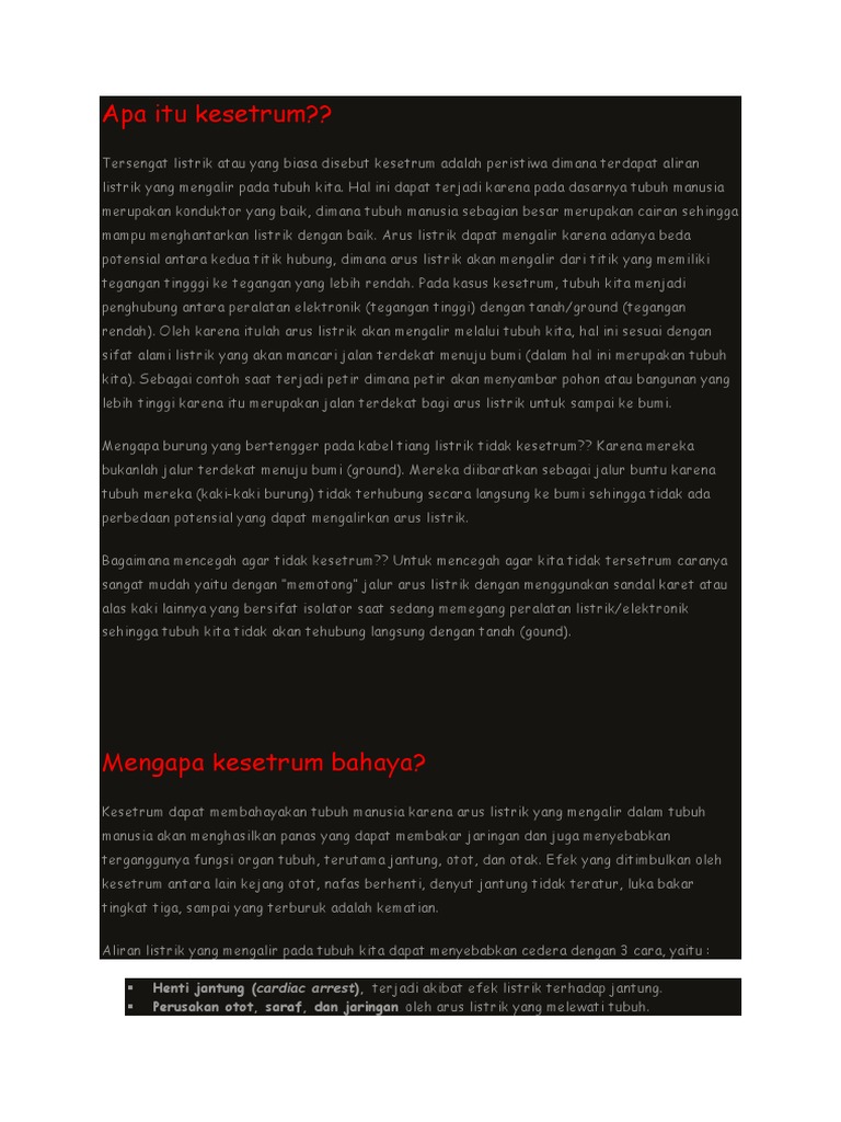 Apa Itu Kesetrum | PDF