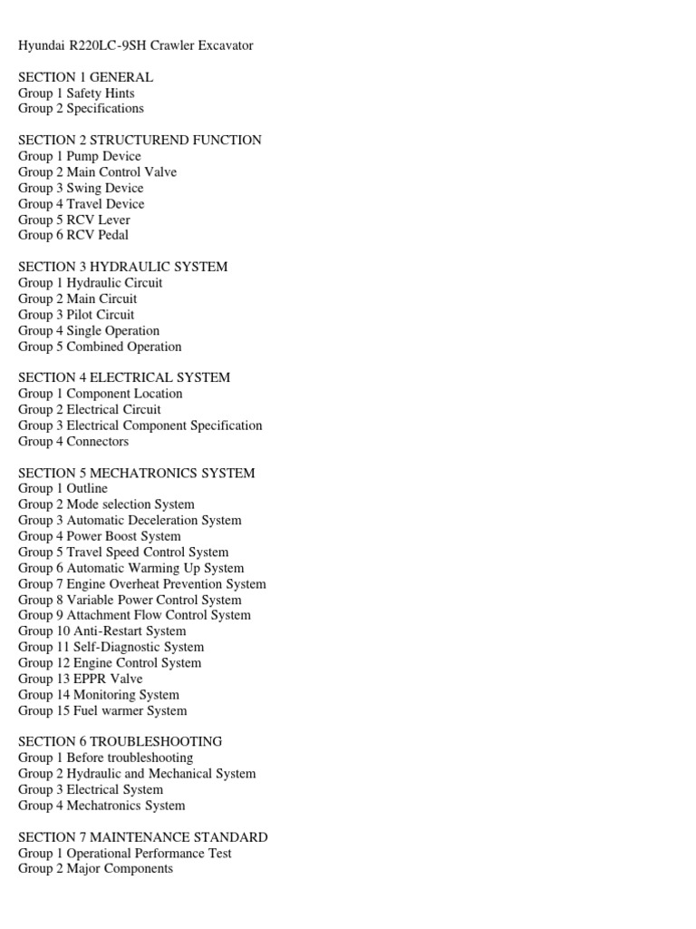 Hyundai R220LC-9SH Excavator Manual | PDF | Pump | Valve