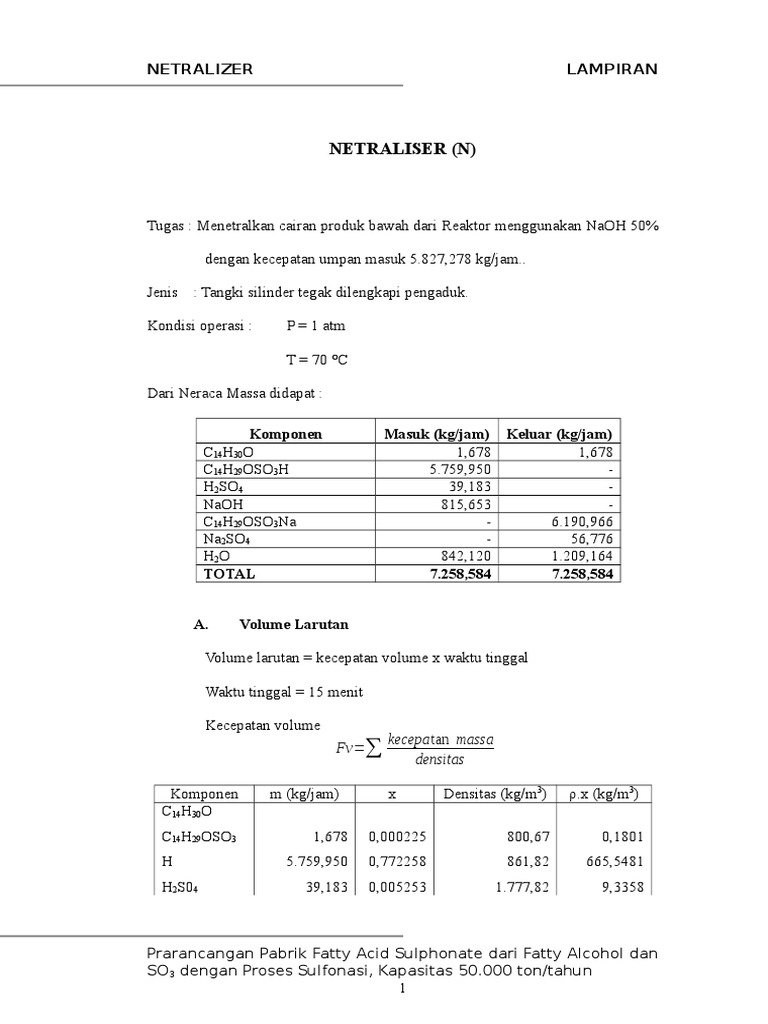 Desain Tangki Netralisasi NaOH | PDF