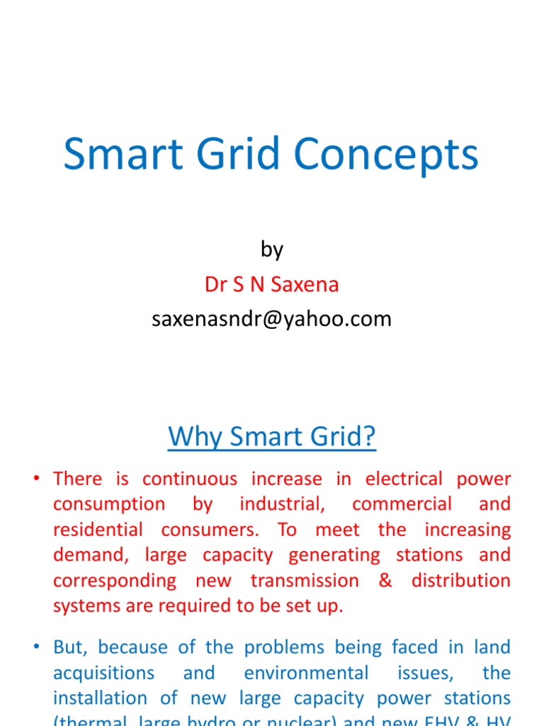 Smart Grid Concepts PPT Oct 24 | PDF | Scada | Smart Grid