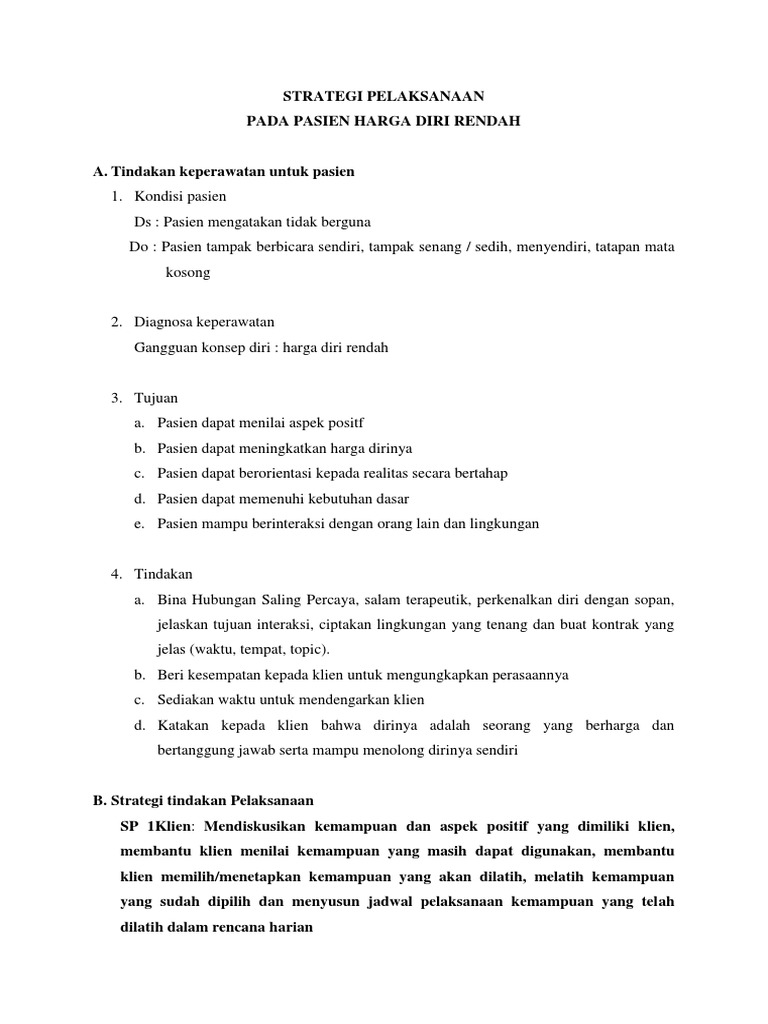 SP Harga Diri Rendah | PDF