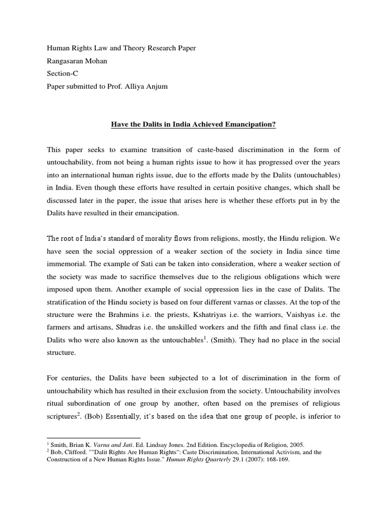 Dalit Emancipation in India: A Human Rights Analysis | PDF | Dalit ...