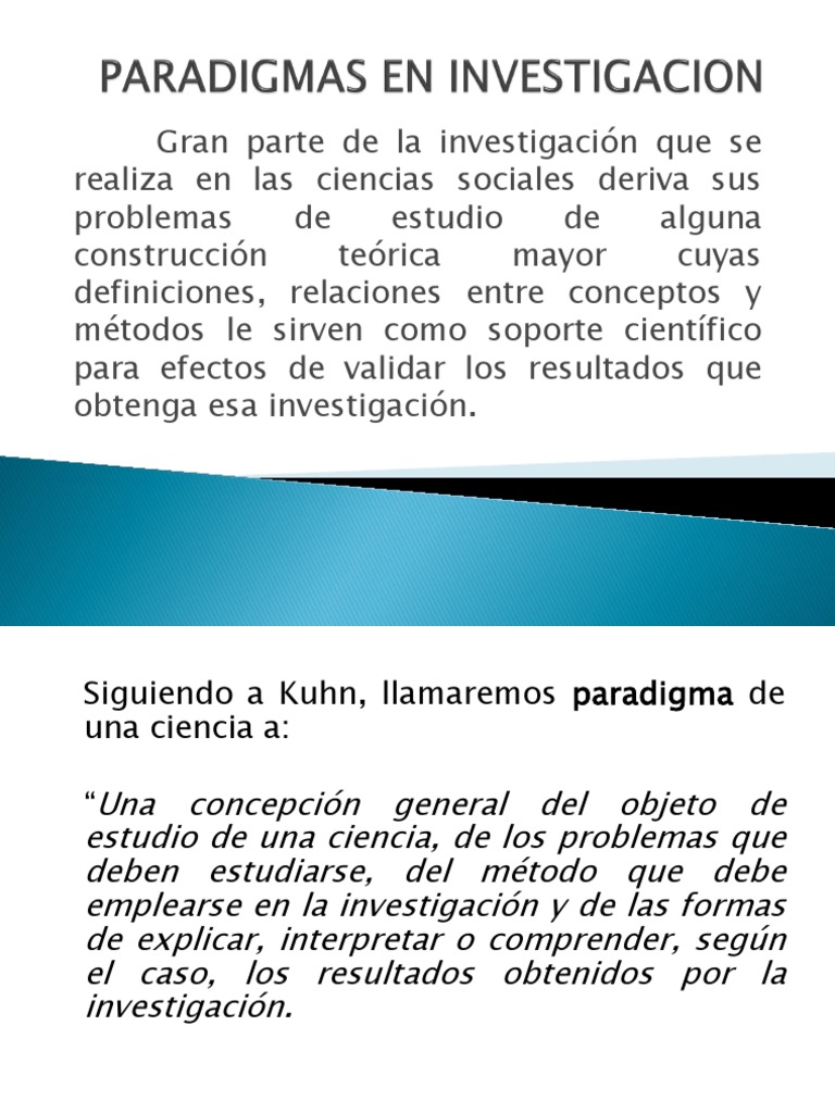 Definición y Tipos de Paradigmas | PDF | Paradigma | Realismo filosófico