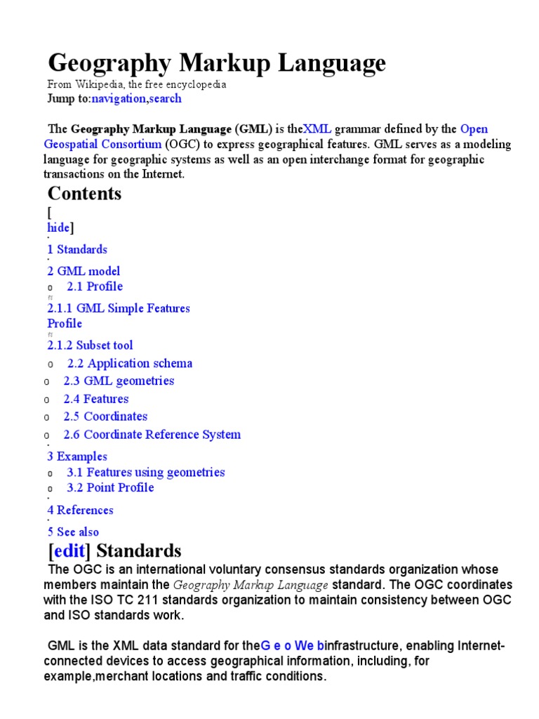 An Overview Of The Geography Markup Language Gml A Standard For Encoding And Sharing 