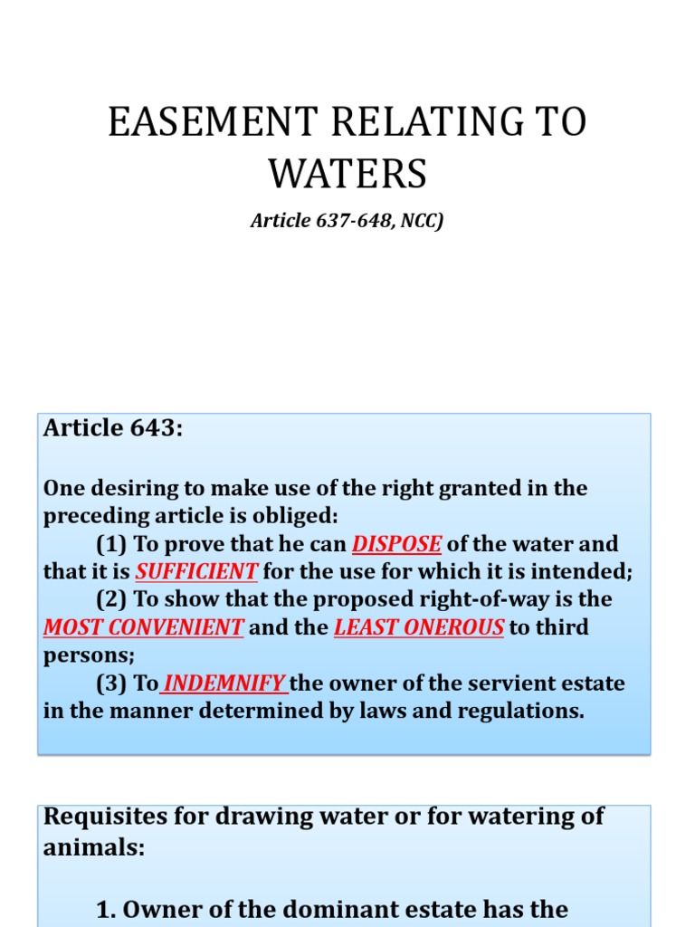 Water Easement Guidelines | PDF