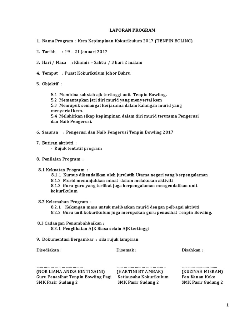 Laporan Koko Perkhemahan | PDF