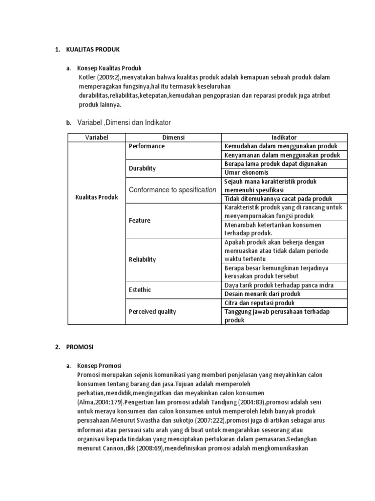 Variabel, Dimensi Dan Indikator | PDF