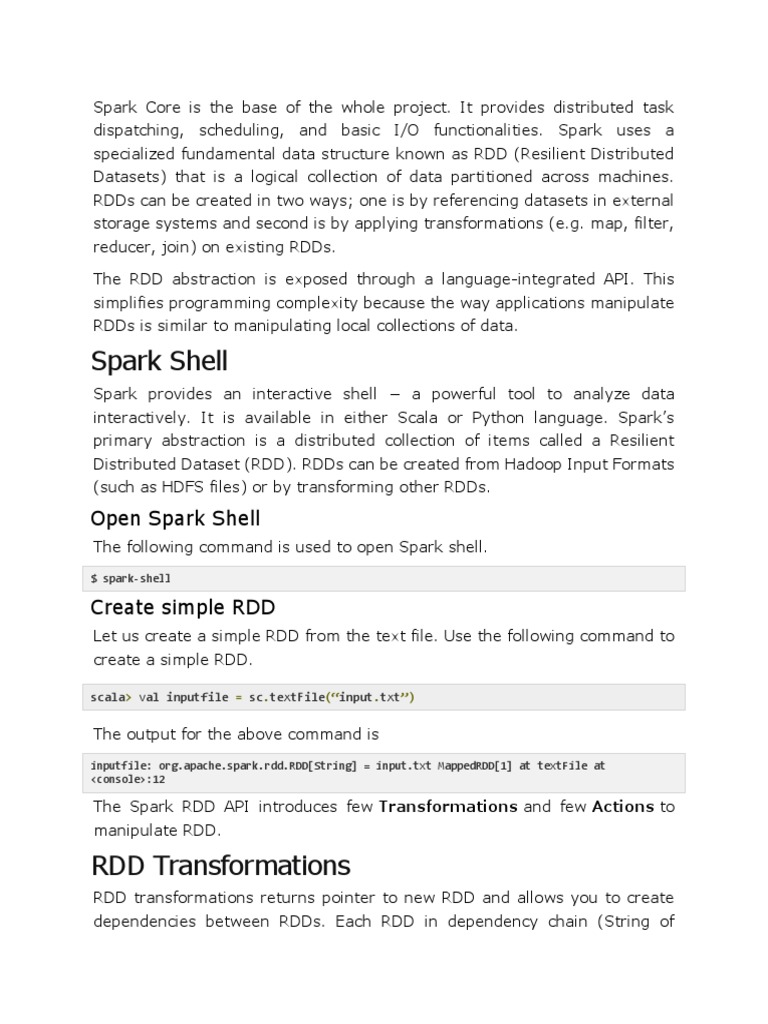Open Spark Shell | PDF | Apache Spark | Software Development