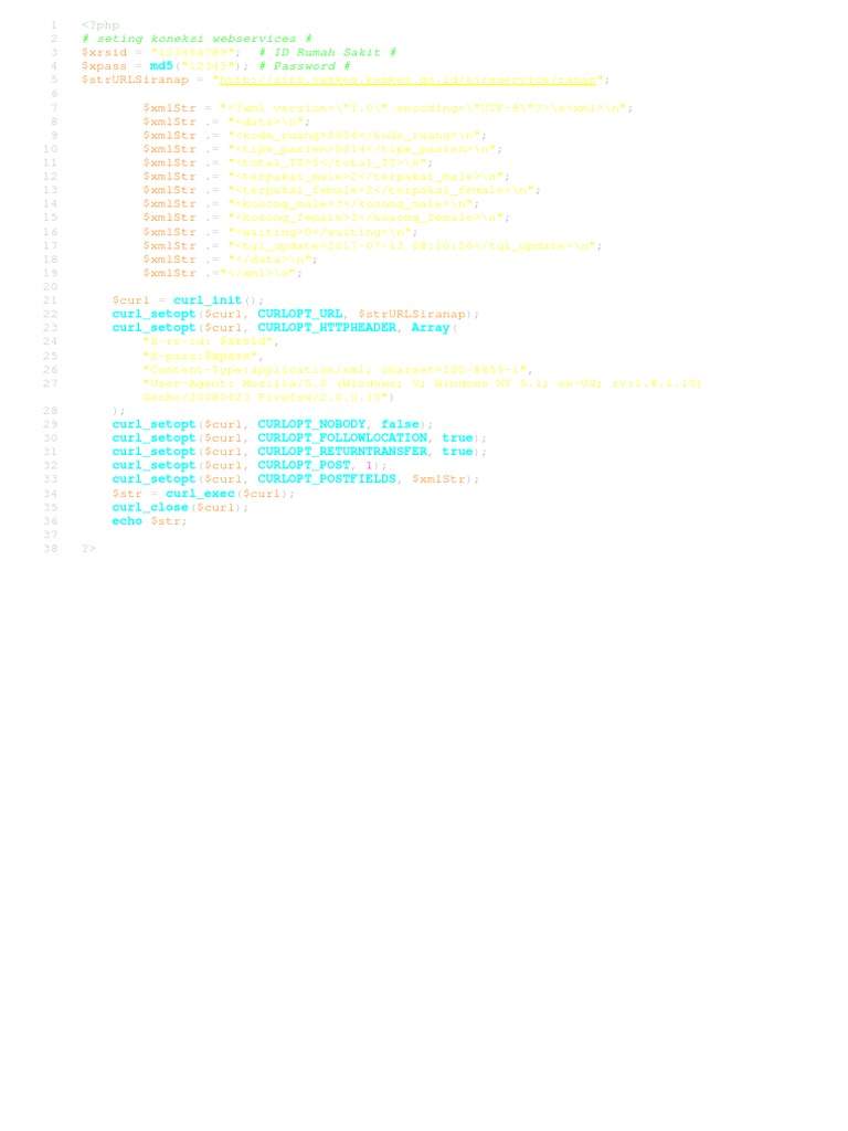 Contoh Source Code Untuk Update Kamar Otomatis Pada Aplikasi SIRANAP | PDF