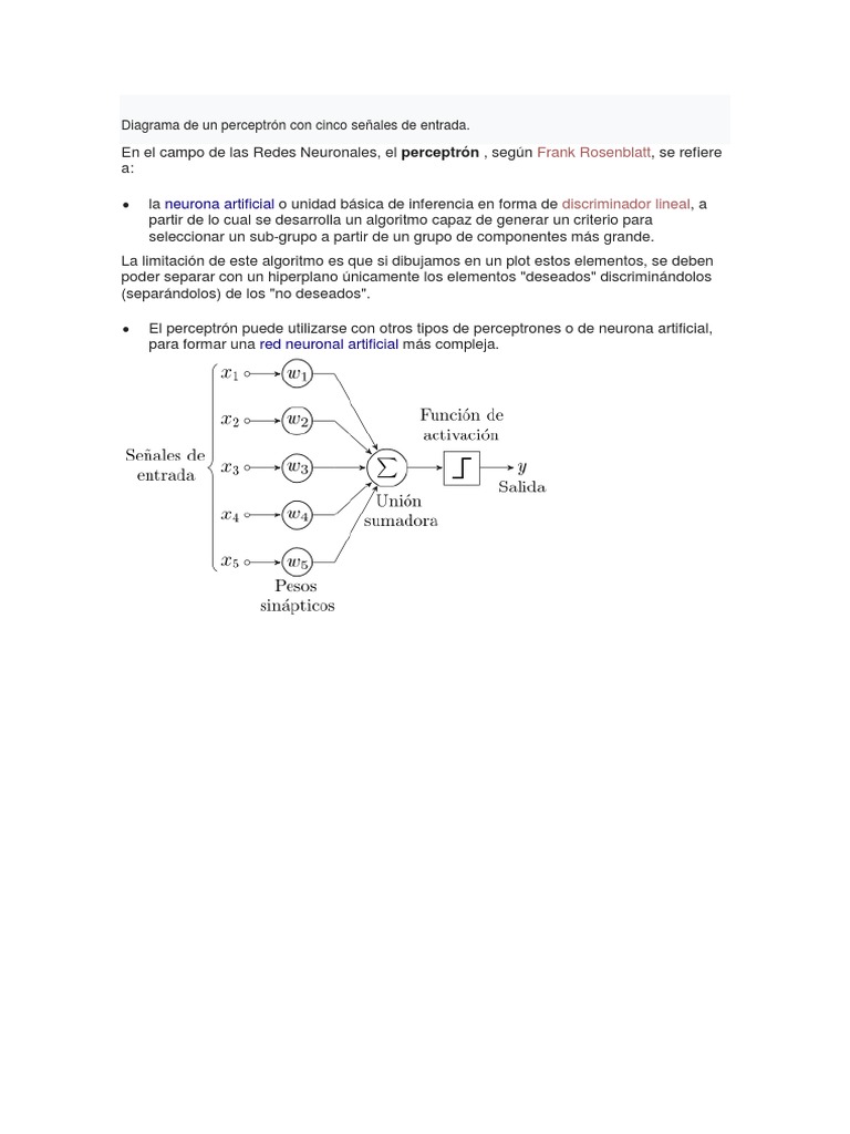 Diagrama de Un Perceptrón | PDF