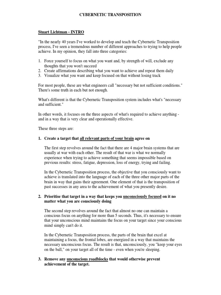 Cybernetic Transposition Summary | PDF | Transposable Element ...