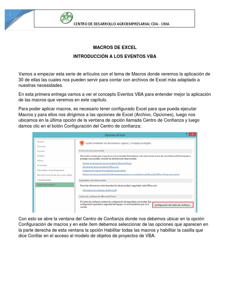 Macros de Excel | PDF | Macro (informática) | Microsoft Excel
