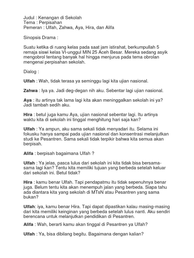 Dialog Perpisahan MIN 25 | PDF