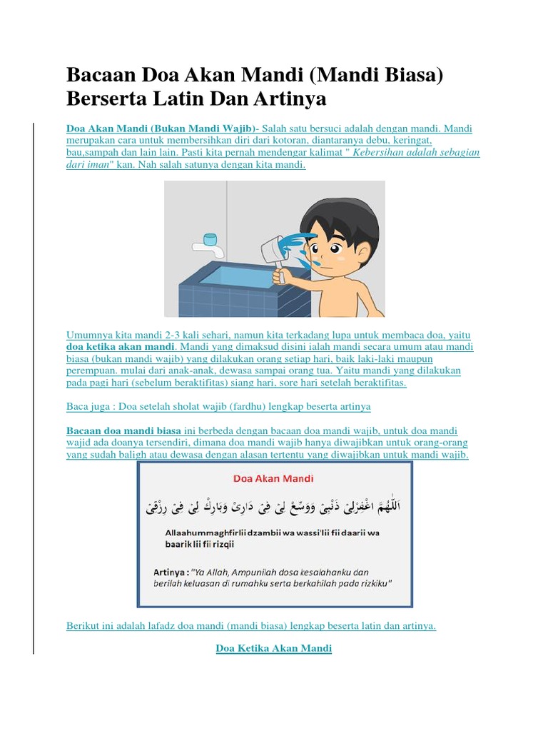 Bacaan Doa Akan Mandi | PDF