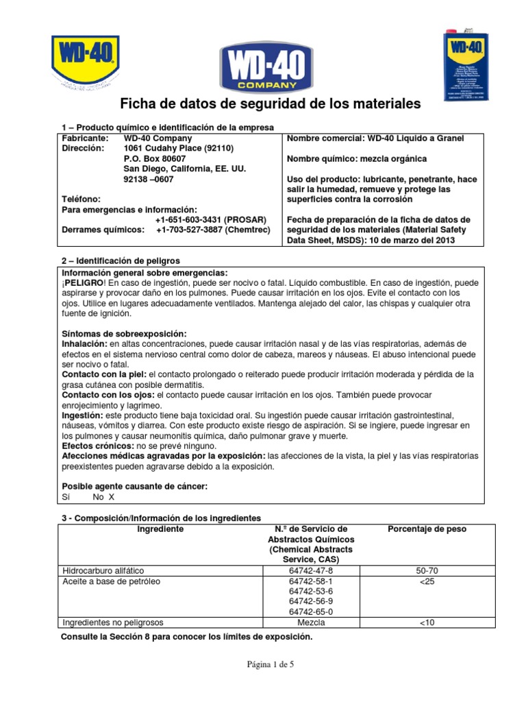 WD-40 Liquido A Granel | Descargar gratis PDF | Sistema respiratorio | Agua