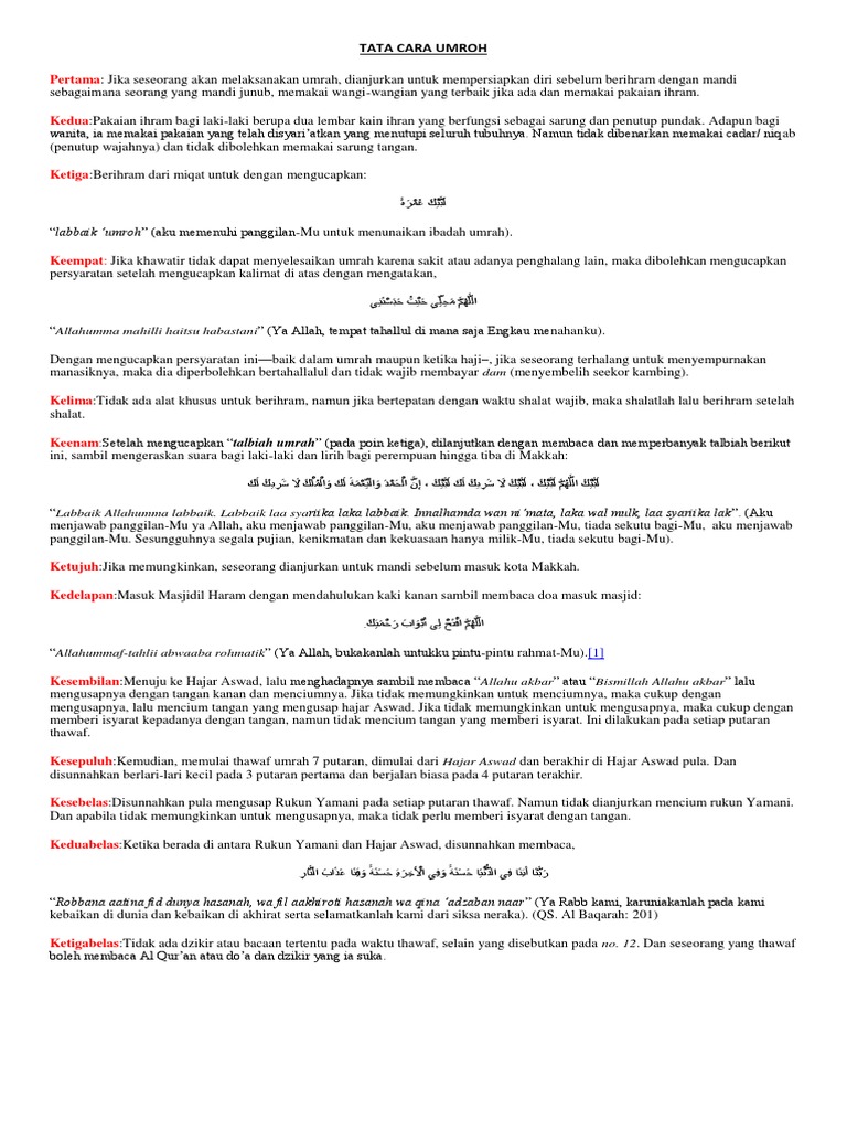 Panduan Tata Cara Umrah Lengkap | PDF